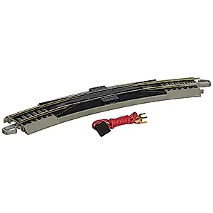 Bachmann Trains - Snap-Fit E-Z TRACK 18” RADIUS CURVED TERMINAL RERAILER w/WIRE (1/card) - NICKEL SILVER Rail With Gray Roadbed - HO Scale
