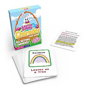 Arizona GameCo Easter Bunny Charades for Kids – A Fun Spring/Easter-Themed Game - No Reading Required - Makes a Great Gift or Easter Basket Stuffer - 80 Acting Choices - No Timer Needed - Ages 6+