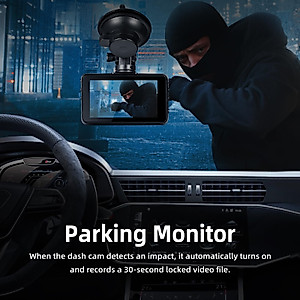 REIZIX Dash Cam 1080P Full HD, 64G SD Card, On-Dashboard Camera Video Recorder Dashcam for Cars with 3" IPS LCD Display, Night Vision, WDR, Motion Detection, Parking Mode, G-Sensor, 170° Wide Angle