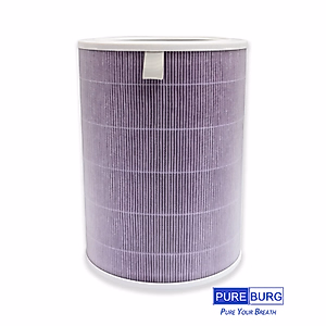 PUREBURG M8R-FLH Replacement Filter Compatible with Xiaomi Mi Air Purifier 3C 3H 3, 2C 2H 2S, Pro Air Purifier, H13 HEPA 4-Stage Filtration Activated carbon Air Clean Dust VOCs