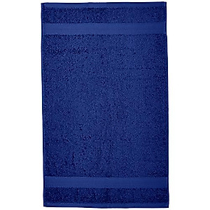 Amazon Basics Fade Resistant Cotton Washcloth, Hand Towel, Pack of 6, Navy Blue, 12" x 7"
