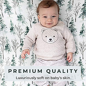 Pobi Baby - 2 Pack Premium Quality Changing Pad Cover - Ultra-Soft Cotton Blend, Stylish Animal Woodland Pattern, Safe and Snug for Baby (Magical)