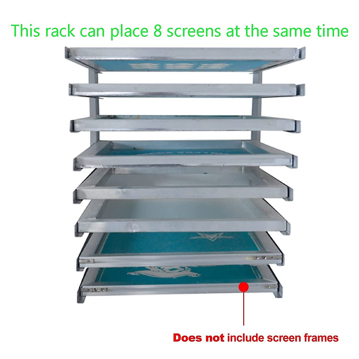INTBUYING Screen Printing Frame Rack Shelf Storage Holder Screen Printing Squeegee Rack Screen Drying (8 Layer)