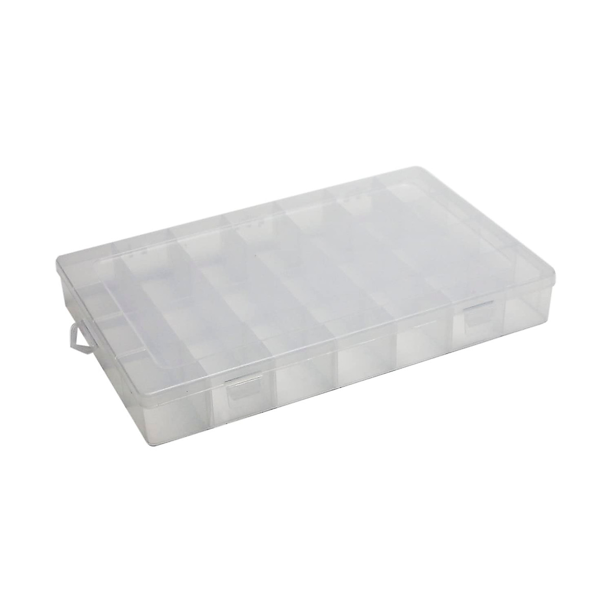 Juvielich Clear Plastic Organizer Box, 28 Grids Adjustable and Fixed Storage Container Jewelry Box for Beads Art DIY Crafts Jewelry Fishing Tackles 13.78"x8.46"x1.77"(LxWxH)
