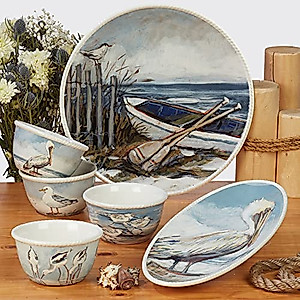Certified International Shorebirds Chip & Dip, 13.5" Diam x 1.75"