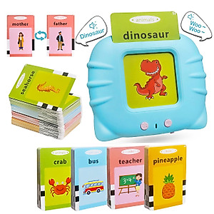 RAEQKS Learning Toys for Toddler Talking Flash Cards Educational Game for Kids 2 3 4 5 6 Years Audible Learning Resource with 224 Sight Words Preschool Montessori Toy Gift for Kindergarten Boys Girls