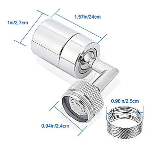 KaiHX Universal Splash Filter Faucet with Adapter, 720° Rotatable Faucet Sprayer with 2 Water Outlet Modes, Leakproof Design with Double O-Ring, Anti Splash, Oxygen Enriched Foam, 4 Layer Net Filter