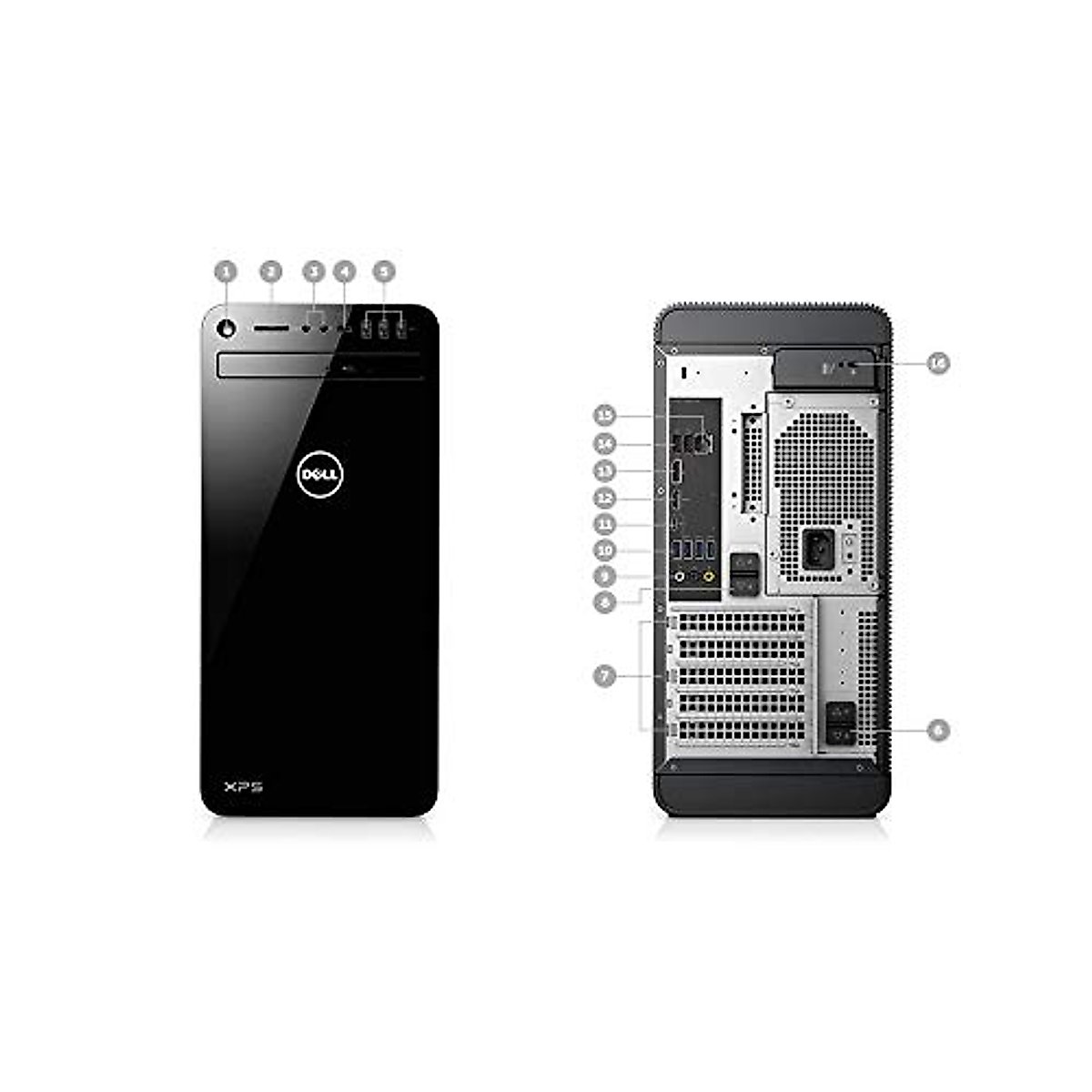Dell 8930 XPS Tower Desktop Computer, 9th Generation Intel Core i7-9700, NVIDIA GeForce GTX 1050Ti 4GB Graphics, 256GB SSD plus 1TB HDD, 16GB Memory, Windows 10 Home, DVD-RW, Black