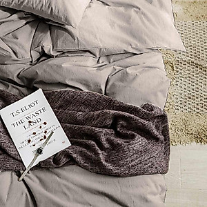 ETDIFFE Tan Queen Size Comforter, 3pc Soft Farmhouse Taupe Bedding Set & Collection, Lightweight All Season Microfiber Down Alternative Bed Comforter with 2 Pillow Shams for Women Men