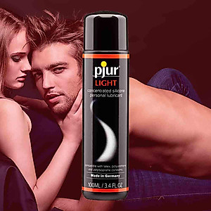 Pjur Light Concentrated Silicone Personal Lubricant Less Viscous Formula for More Skin-to-Skin Contact Lube for Sex & Massage | 3.4 fl oz/100ml