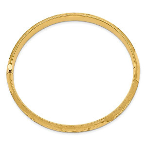 IceCarats 14K Yellow Gold 7.90mm Oversize Florentine Hinged Bangle Bracelet