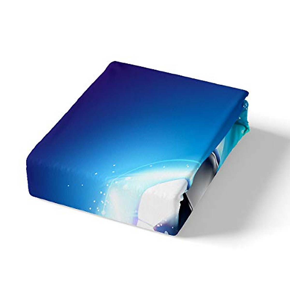 Football Pattern Fitted Sheet Sports Games Theme Bed Sheet Set for Kids Boys Girls Teens Soccer Game Bedding Set Blue Bling Luxury Bed Cover Twin Size 1 Fitted Sheet with 1 Pillow Case(No Top Sheet)