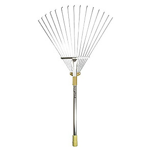 DocaPole Roof Rake Extension Pole Attachment - Adjustable Roof Rake Attachment for Cleaning Leaves, Sticks and Debris - Standard Acme Threading - Dual-Use Yard Rake for Lawn (Pole Sold Separately)