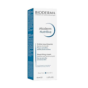 Bioderma - Atoderm - Nutritive - Nourishing Face Cream - Soothes Discomfort - Face Moisturizer for Dry to Very Dry Sensitive Skin, 1.33 Fl Oz (Pack of 1)
