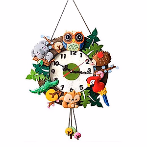 Sewing Kit DIY Felt Clock Animal Crafts Forest Wall Clock for Girls and Boys Educational Art Craft Kits