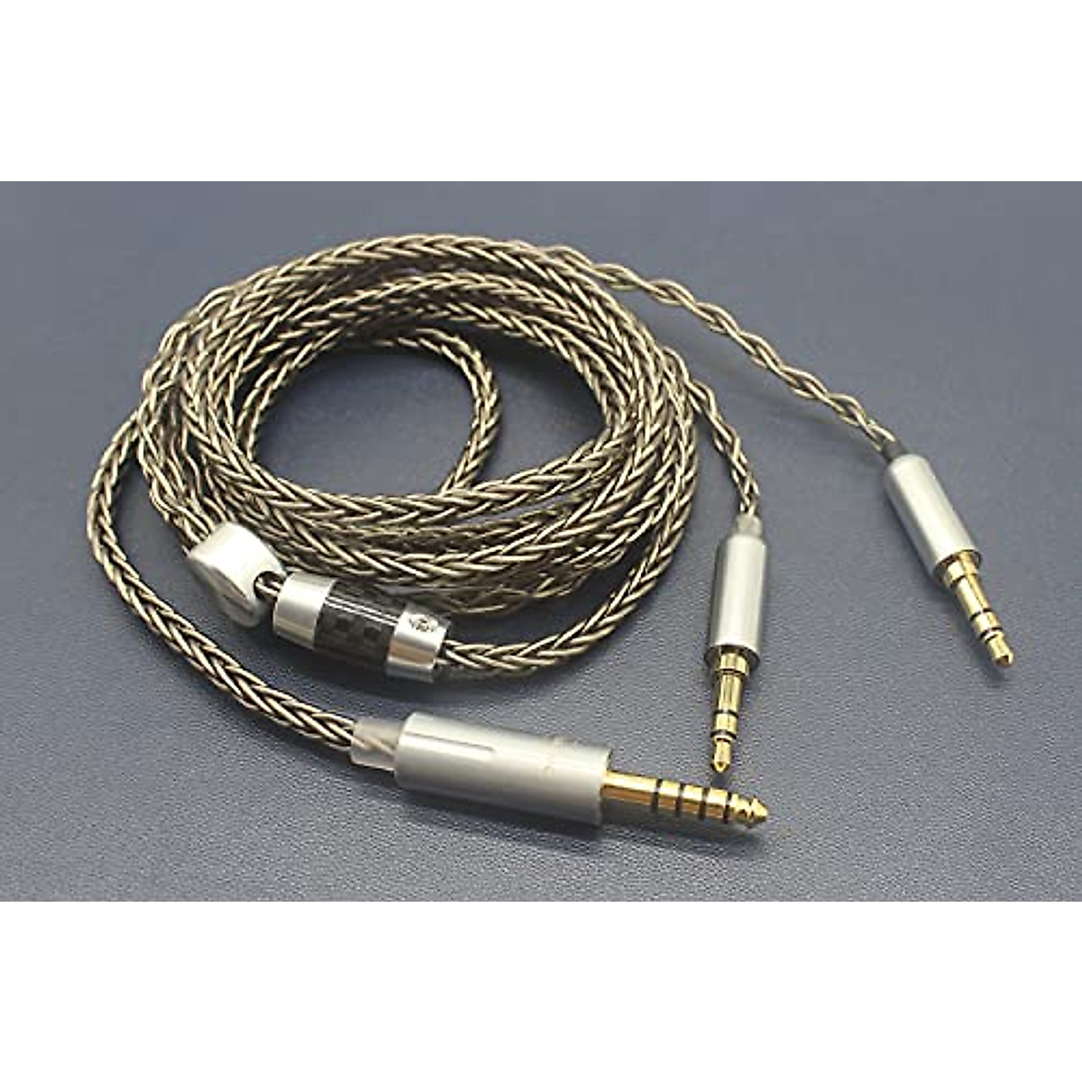 Youkamoo 4.4mm Cable Compatible for Hifiman HE4XX, HE-400i Headphones 8 Core Braided Silver Plated Replacement Audio Upgrade Cable (4.4mm to Dual 3.5mm Male Version)