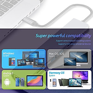 SLAUNT USB C Hub 8 in 1 USB C Adapter Compatible with MacBook Pro/Air M1 iPad Switch Docking Station USB C Ethernet Adapter HDMI Multiport Adapter Laptop USB C Hub TF/SD Card Reader USB PD Charging