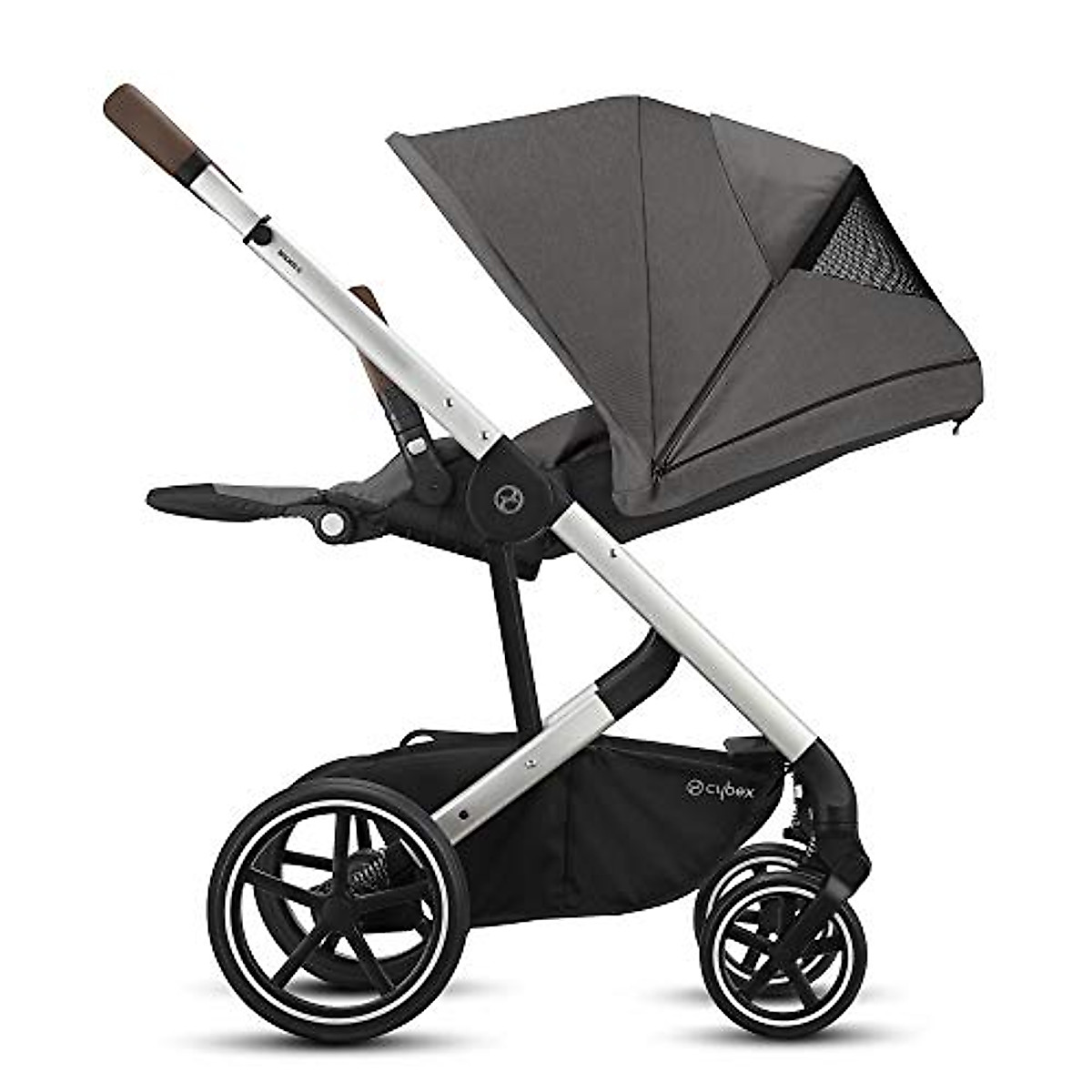 Cybex Balios S Lux Toddler and Baby Stroller with Reversible Seat, Unique One-Pull Harness, and Multiple Recline - Travel System Ready, with One Hand Fold, Soho Gray