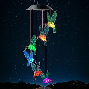 Hummingbird Wind Chimes, Garden Gifts, Solar Wind Chime, Garden Decor, Wind Chimes Outside, Gifts for mom, Chime Outdoor