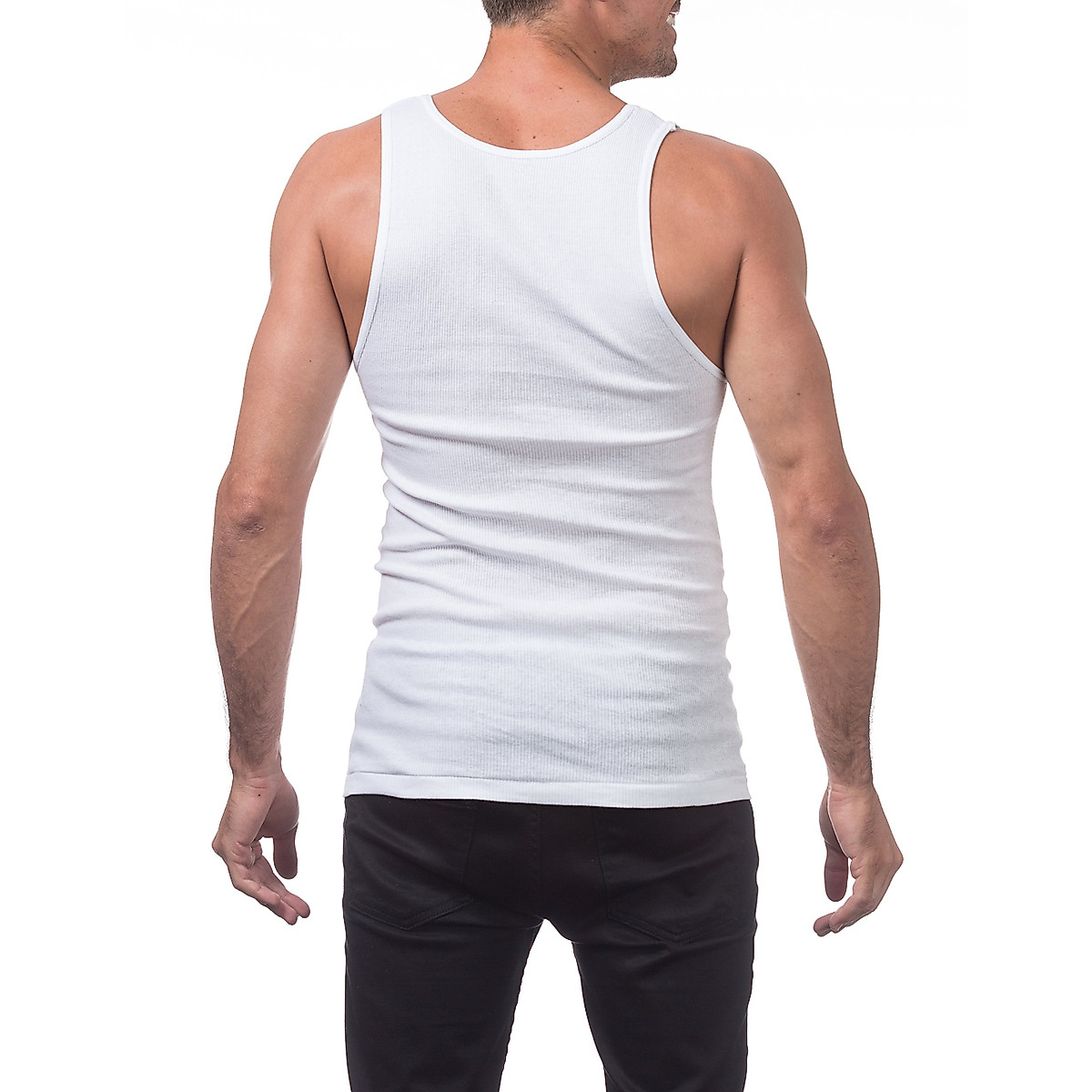 Pro Club Men's Premium Ringspun Cotton Ribbed A-Shirt (3-Pack), Snow White, Medium