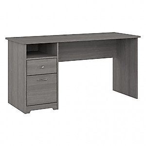 Bush Furniture Cabot 60W Computer Desk with Drawers in Modern Gray, Workstation and File Storage, Desktop with Organization Solutions for Home Office