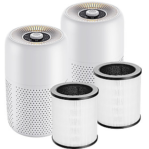 (2 Pack P60 Air Purifier + 2 Pack P60 HEPA Air Filter Combo Purchase),TPLMB Air Purifiers for Bedroom,H13 HEPA Filters,Aromatherapy for Better Sleep,24dB Filtration System, P60 White.