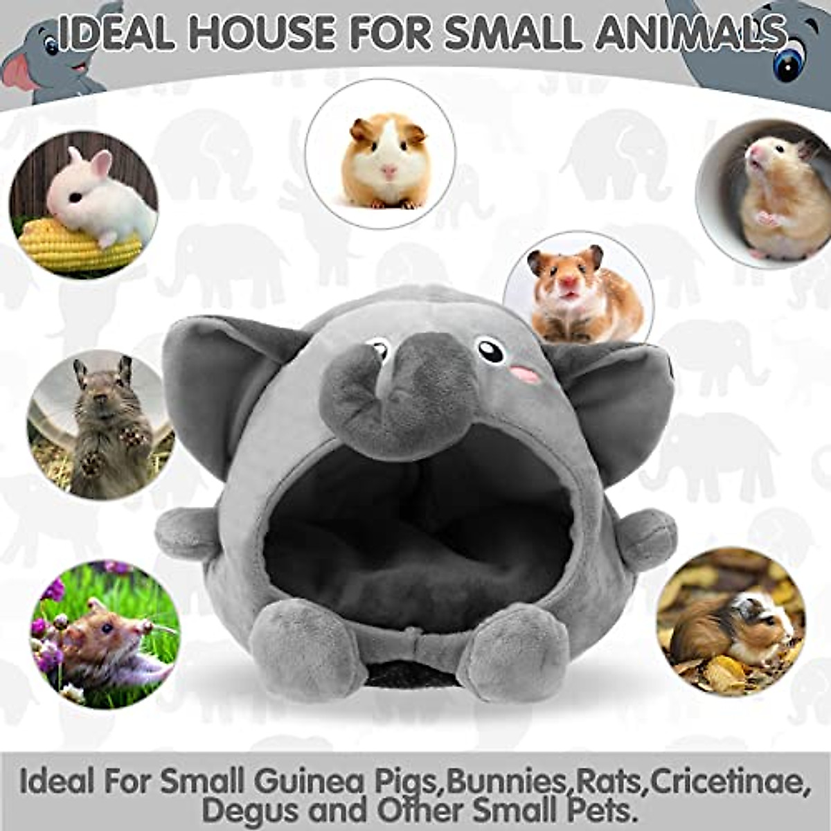 PAWCHIE Guinea Pig Bed - Small Animal House, Guinea Pig Hideout, Cotton Small Animal Cave Bed with Removable Cushion, Washable Nest Bedding for Small Guinea Pigs, Bunnies, Rats, Cricetinae, Degus