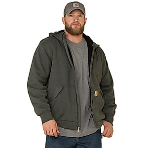 Carhartt Men's Rain Defender Loose Fit Midweight Thermal-Lined Full-Zip Sweatshirt, Carbon Heather, Large