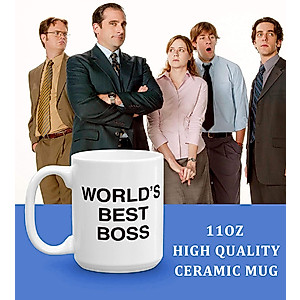 Worlds Best Boss Mug, The Office Coffee Mug, Office Decor, Gift for Office Fans Boss Coworkers or Friends 11oz