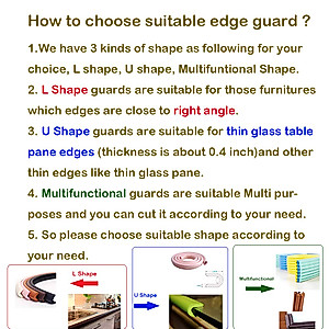 M2cbridge L Shape Extra Thick Furniture Table Edge Protectors Foam Baby Safety Bumper Guard 6.5 Ft (Off White)