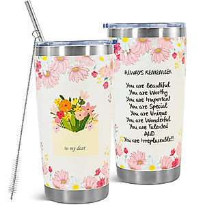 Icesip 20oz Inspirational Stainless Steel Tumbler with Straw & Brush - Best Friend Friendship, Holiday and Christmas Gifts, For Women Tumblers,Leakproof Travel Mug