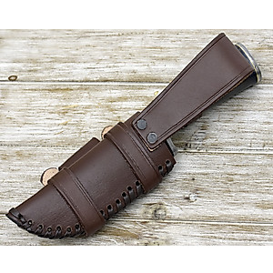 SHOKUNIN USA RazorStrong 5" Hunting Knife High Carbon Steel Damascus Fixed Blade Survival Tactical Knife with Sheath and Non-Slip Ergonomic Handle for Outdoor Camping