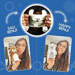 Reversible Toy Plush for Girls & Boys, Educational Mood Regulating Plushie Teddy Bear, Realistic Stuffed Animal for Babies, Toddlers, Preschool, Kindergarten (Benji The Bear -Full Body)