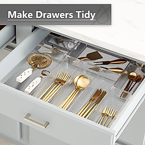 Shelf Liner 13.5 Inch x 20FT, Drawer Liner for Kitchen Cabinets Shelves Tabletops, Non-Adhesive Kitchen Shelf Liner Refrigerator Liners, Silver Grey