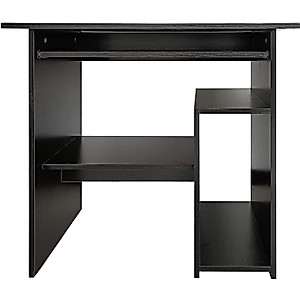 Desktop Computer Desk, Laptop Study Table Office Desk with Storage Drawer Shelves Keyboard Tray, Small Student Desks Gaming Computer Desk for Small Spaces Home Office (Black)