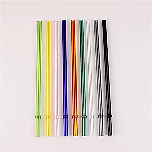 Reusable Glass Straws Colored Borosilicate Glass Straight Tubes Food Grade Heat Resistant Straws Suitable for Hot and Cold Drinks Such As Beverages Milkshakes Smoothies Wine Etc,Black