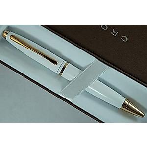 CROSS WHITE MEDALIST AND 23KT ROSE GOLD BALLPOINT PEN