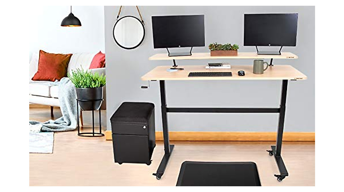 Stand Steady Tranzendesk 55" Standing Desk with Shelf & Wheels