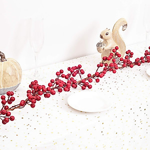 Artiflr 6FT Red Berry Christmas Garland, Artificial Red and Burgundy Berry Christmas Garland for Indoor Outdoor Home Fireplace Decoration for Winter Holiday New Year Decor