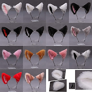 Faylay Girl Women Cat Ears Headband Cosplay Fluffy Cute Furry Party Headwear (7-WLD-HH)
