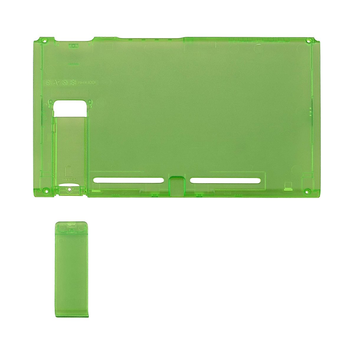 eXtremeRate Back Plate for Nintendo Switch Console, NS Joycon Housing Shell (D-Pad Version) with Full Set Buttons, DIY Replacement Shell for Nintendo Switch - Transparent Clear Green