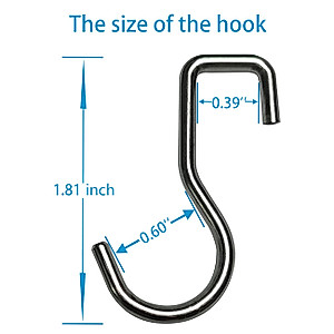 YIIYIIN 12 Pack Stainless Steel Hanging Hooks-Magnetic Knife Holder for Wall Hook-Pot Rack Hooks-Hooks for Hanging Kitchen Utensils,Household Tools in Kitchen,Bedroom,Bathroom,Garden,Office