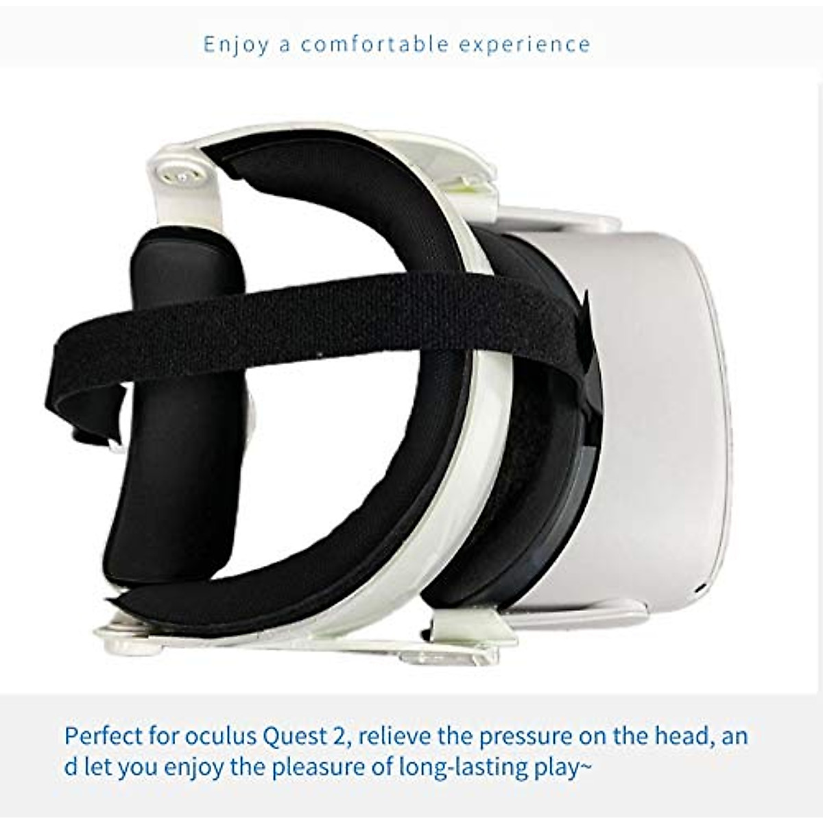 Head Strap Compatible for Oculus Quest 2, Virtual Reality Glasses Headband Adjustable Head Strap for Oculus Quest 2 VR Glasses Accessories, Comfortable Strap, Reduce Pressure