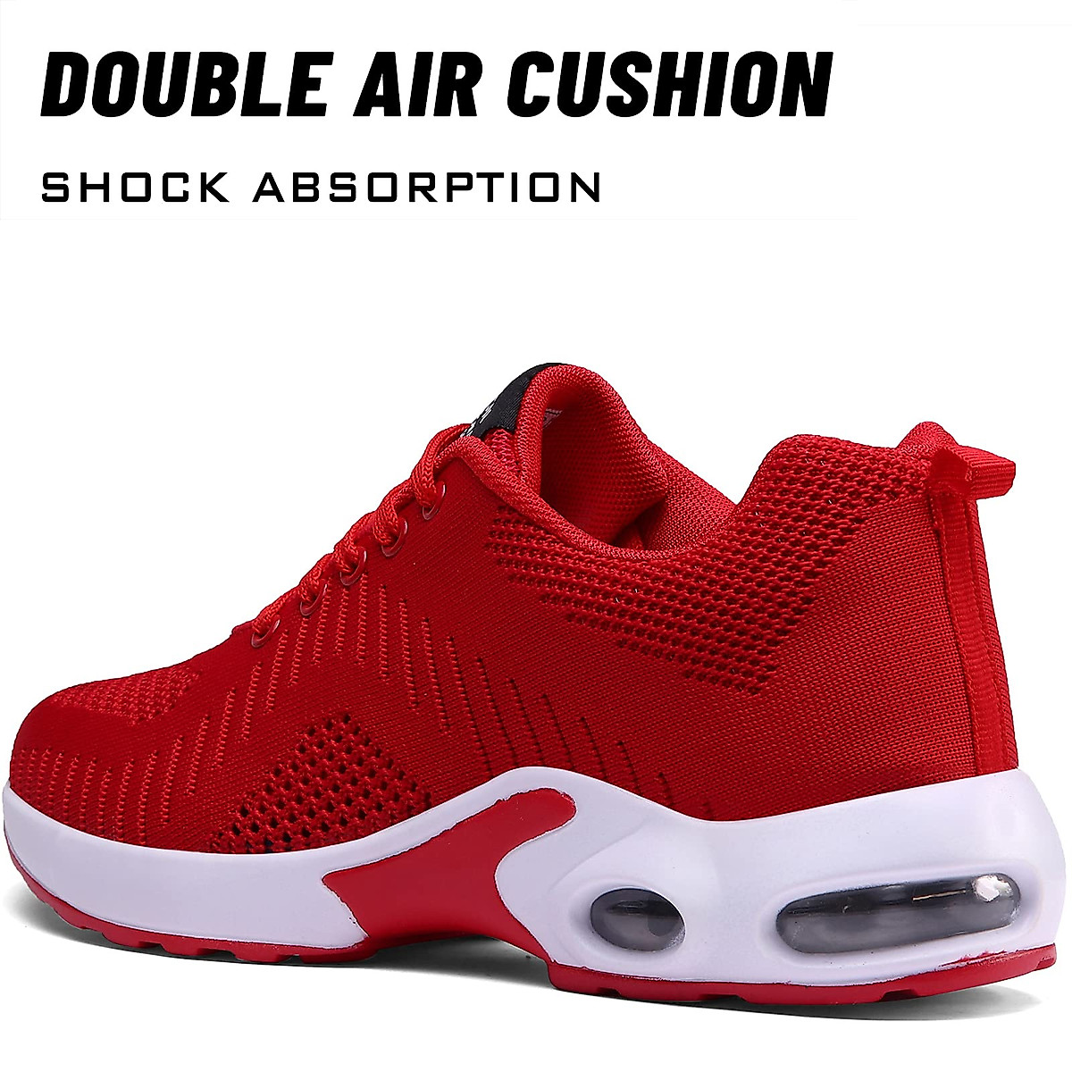 CASMAG Women's Walking Outdoor Jogging Cross Trainer Running Shoe Walking Shoes Red 8.5 M US