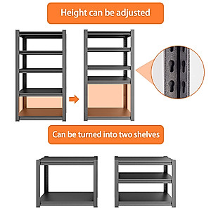 Leariso Garage Shelving Unit, 78" H Garage Storage Shelves Adjustable Heavy Duty Shelving, Metal Shelving Storage Racks Shelves for Storage Warehouse Basement Kitchen, 5-Tier,47.2" W x 18" D x 78" H