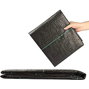 GRASSCLUB Weed Barrier Fabric, Garden Landscape Weed Blocker Woven Fabric Heavy Duty Ground Cover Mat (1)