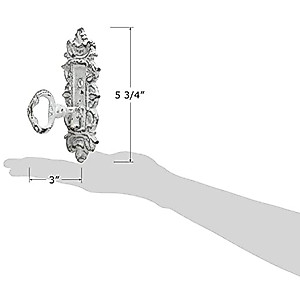 Red Co. Decorative Vintage Inspired Metal Wall Hanging Hooks in Distressed White Finish – Key & Lock – Set of 4