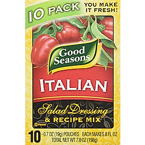 Good Seasons Italian Salad Dressing & Recipe Mix 0.7oz, 10 Pouches, Total Net 7oz