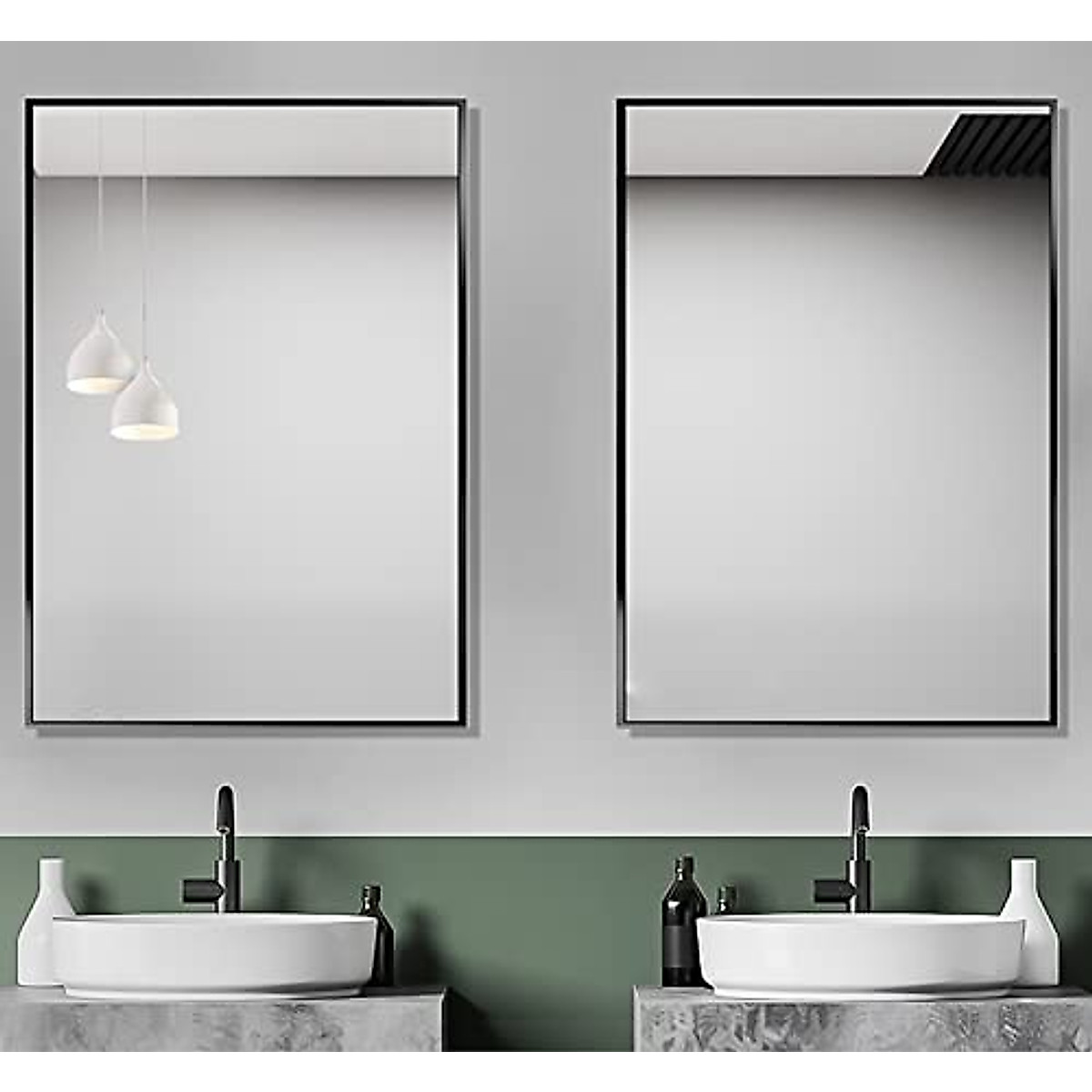 KIMREAL Bathroom Mirror 30x40 Inch, Black Frame Mirror 30"x40", Rectangle Wall Mounted Mirror, Metal Framed Vanity Mirror for Wall 30 by 40, Modern Mirror Hangs Horizontal Or Vertical