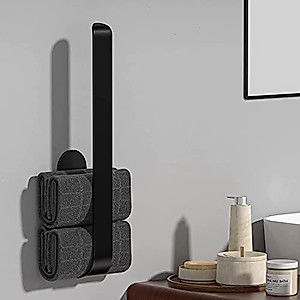 Oukimly Towel Rack Wall Mounted SUS304 Stainless Steel Bathroom Towel Holder No Drilling Hand Towel Ring, Roll Towel Racks Waterproof Towel Organizer for Towels Washcloths (15Inch, Matte Black)